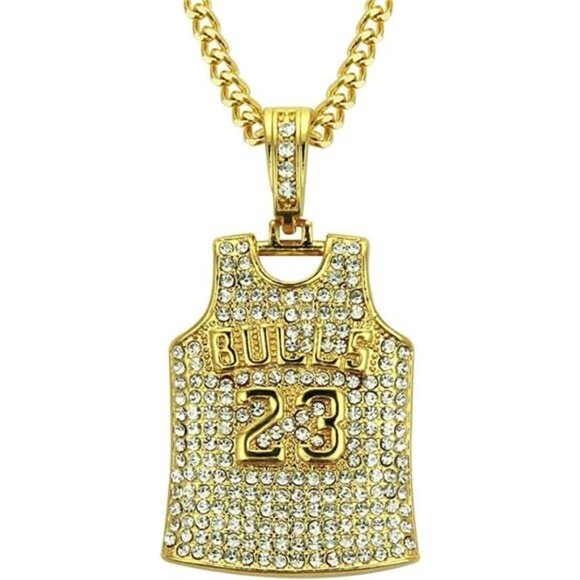Accessories | New Gold Iced Out Jordan Jersey Chain Necklace | Poshmark
